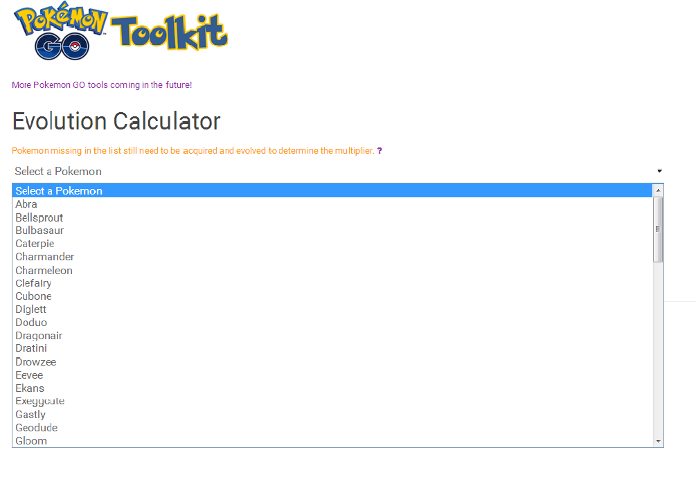 Charmeleon Evolution Calculator